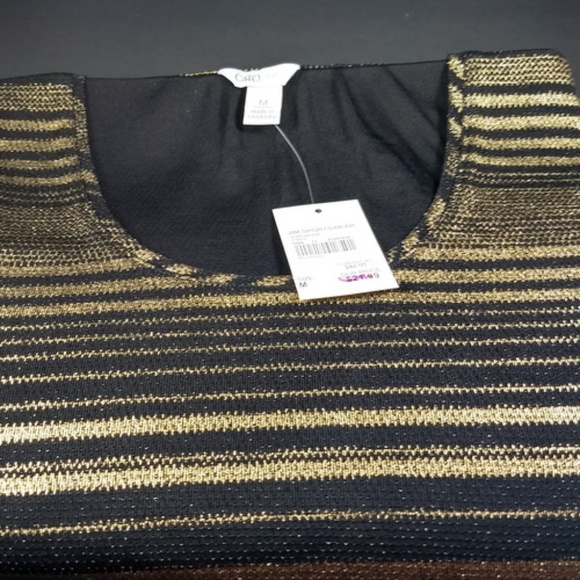 Cato | Tops | Cato M Black Gold Top Nwt | Poshmark